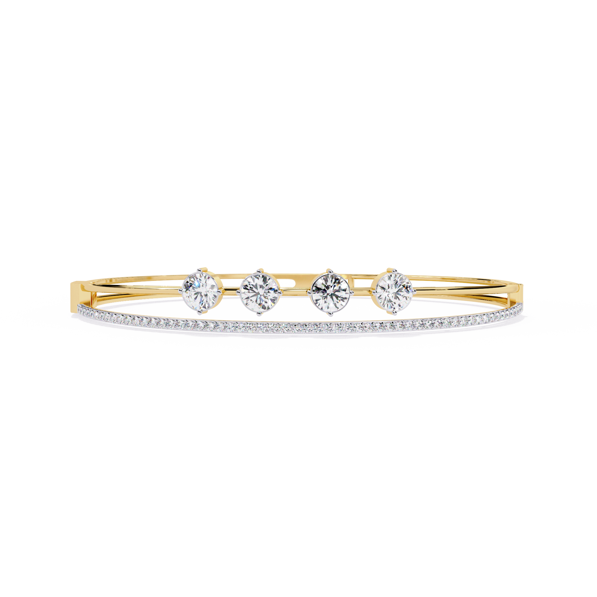 4-Stone Elegance Bangle | Proffini Jewels