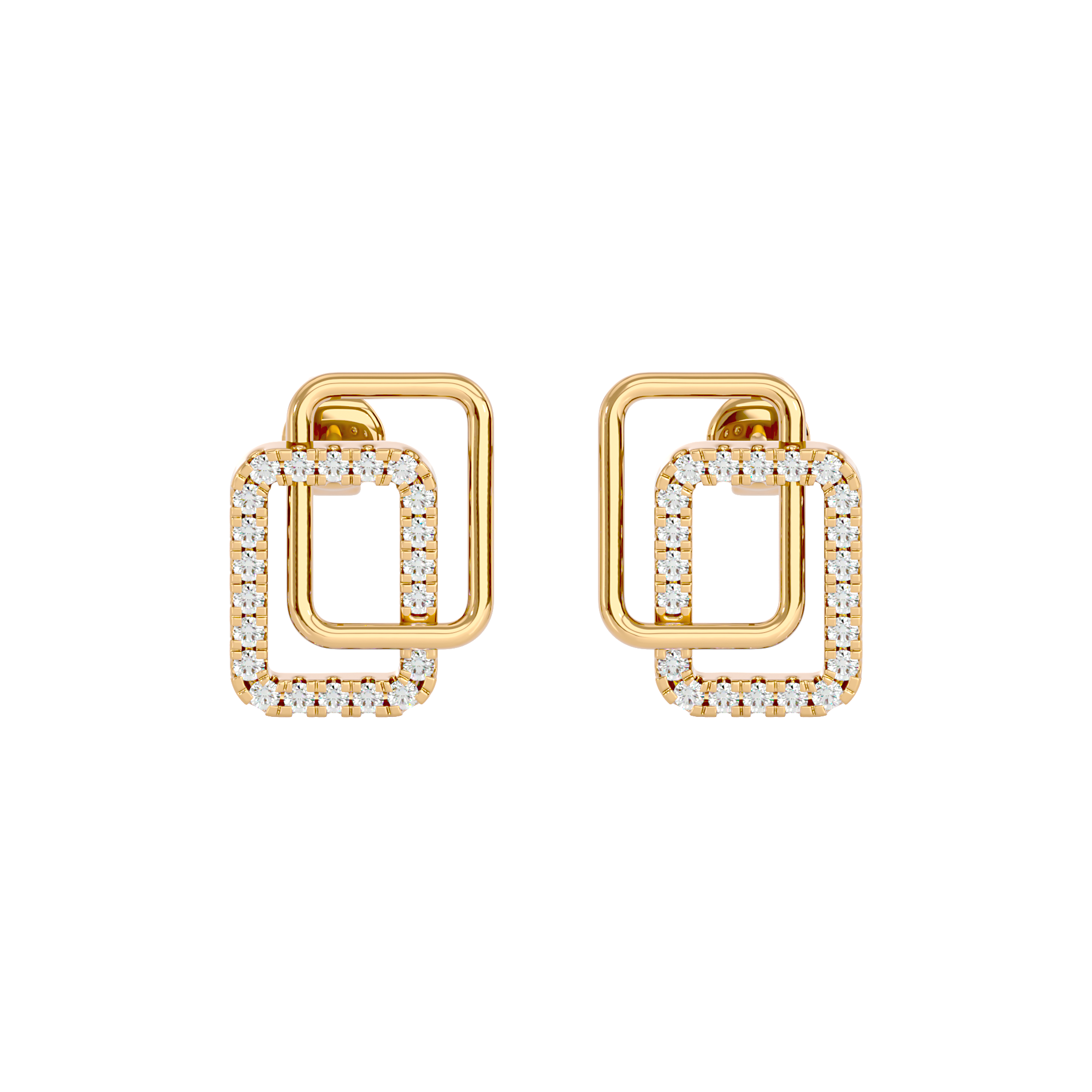Dual Square Earrings | Proffini Jewels
