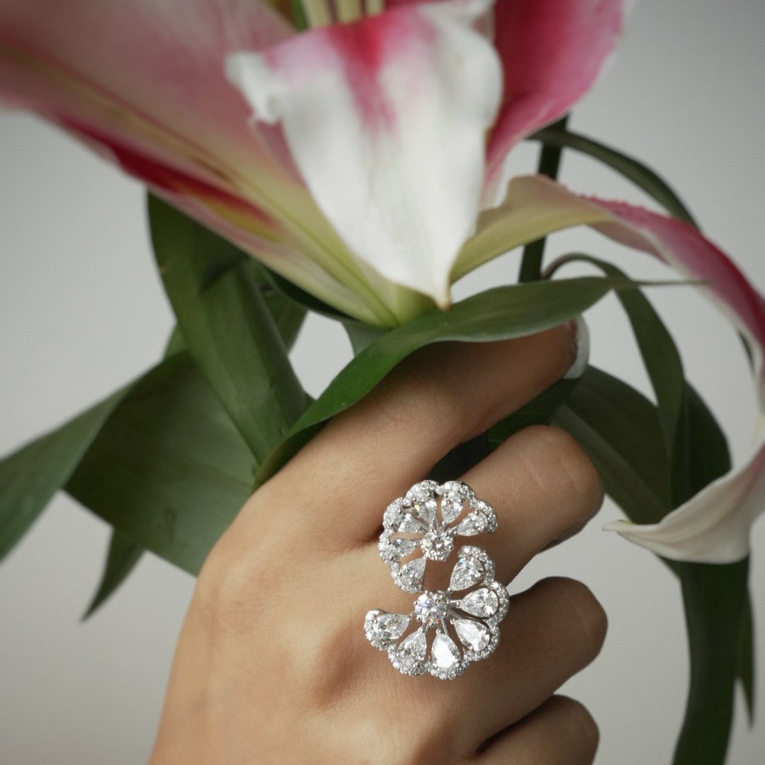 Diamond Bloom Butterfly Ring | Proffini Jewels