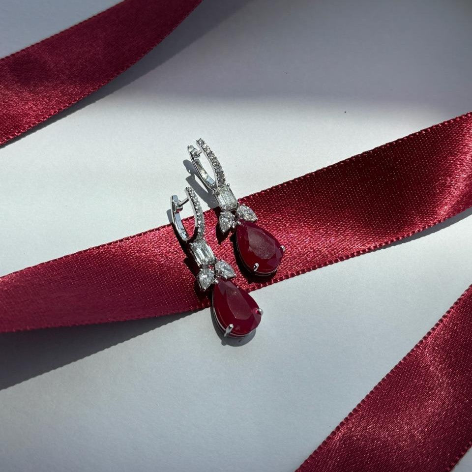Crimson Whisper Earrings | Proffini Jewels